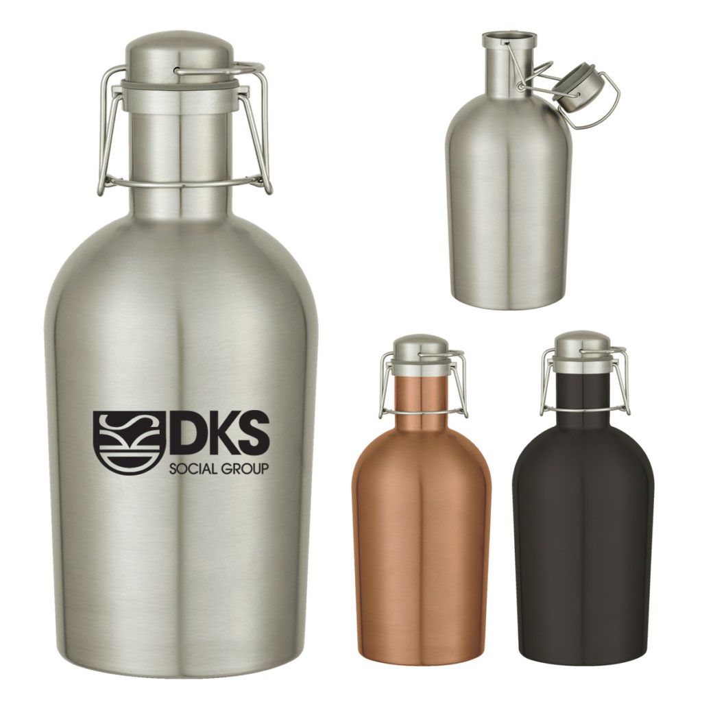 HT05709 - 64 Oz Stainless Steel Growler - Safari Sun