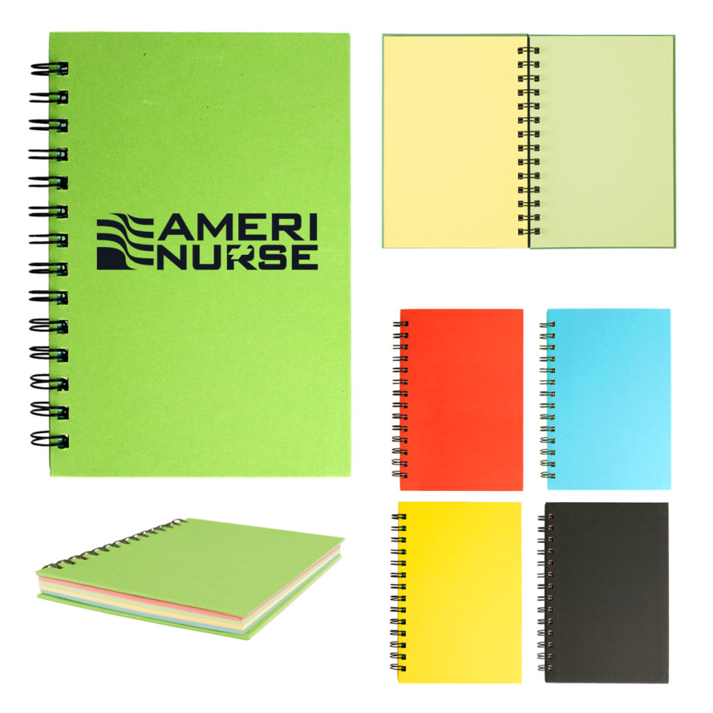 HT06112 - 5 x 7 Spiral Notebook With Colored Paper - Safari Sun