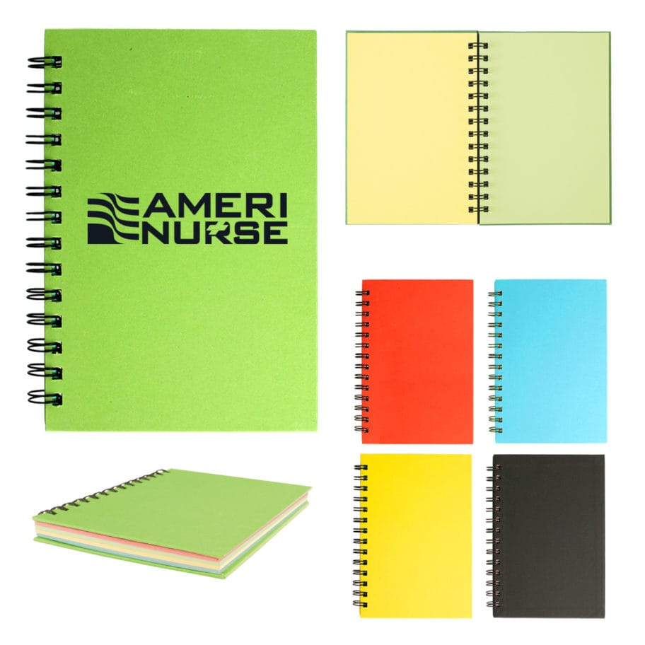 HT06112 - 5 x 7 Spiral Notebook With Colored Paper - Safari Sun