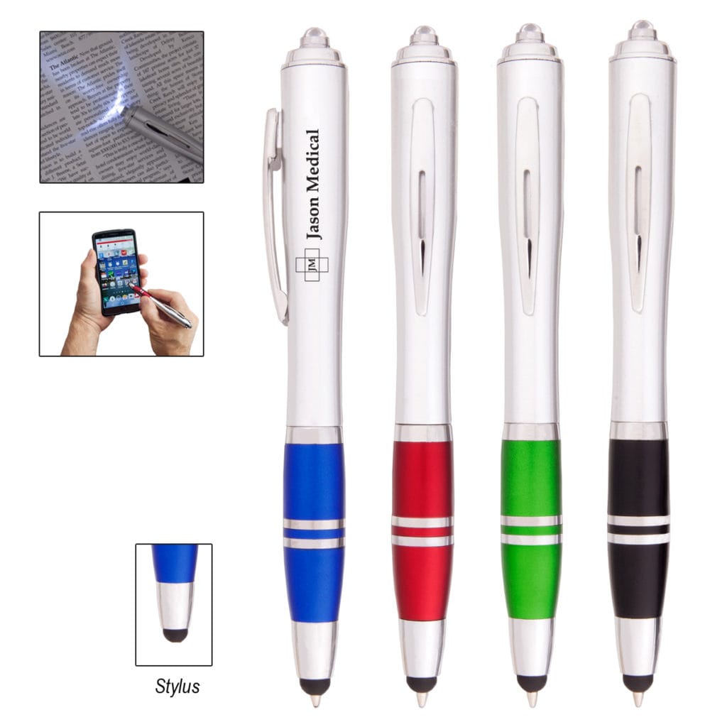 HT0919 - Venus Pen With LED Light And Stylus - Safari Sun