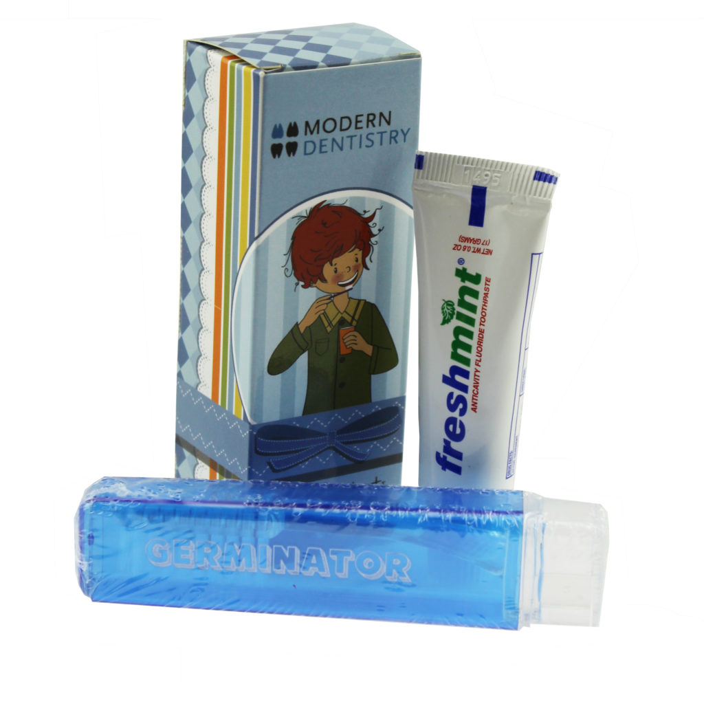 HT0TOOTHKIT - Travel Tooth Brush with Box and Small Toothpaste - Safari Sun