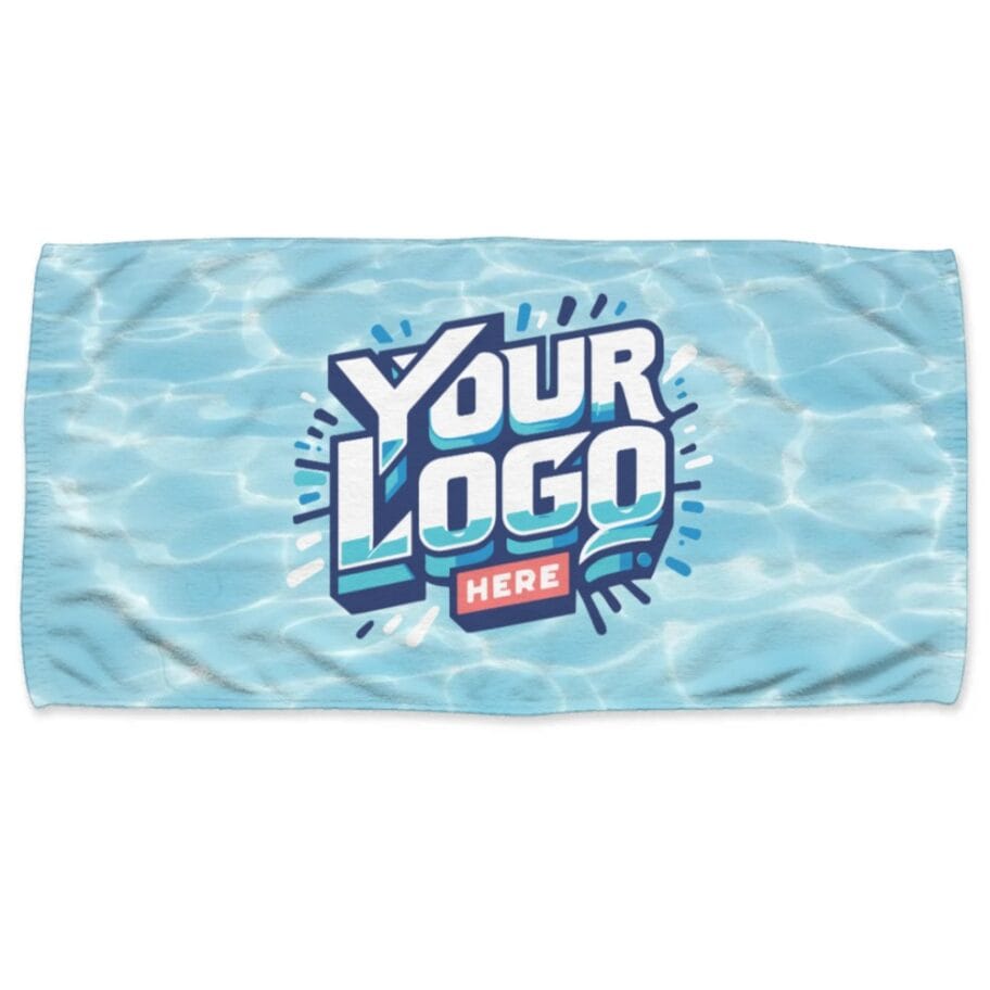 Custom Dye Sublimated Lightweight Velour Beach Towels - Safari Sun