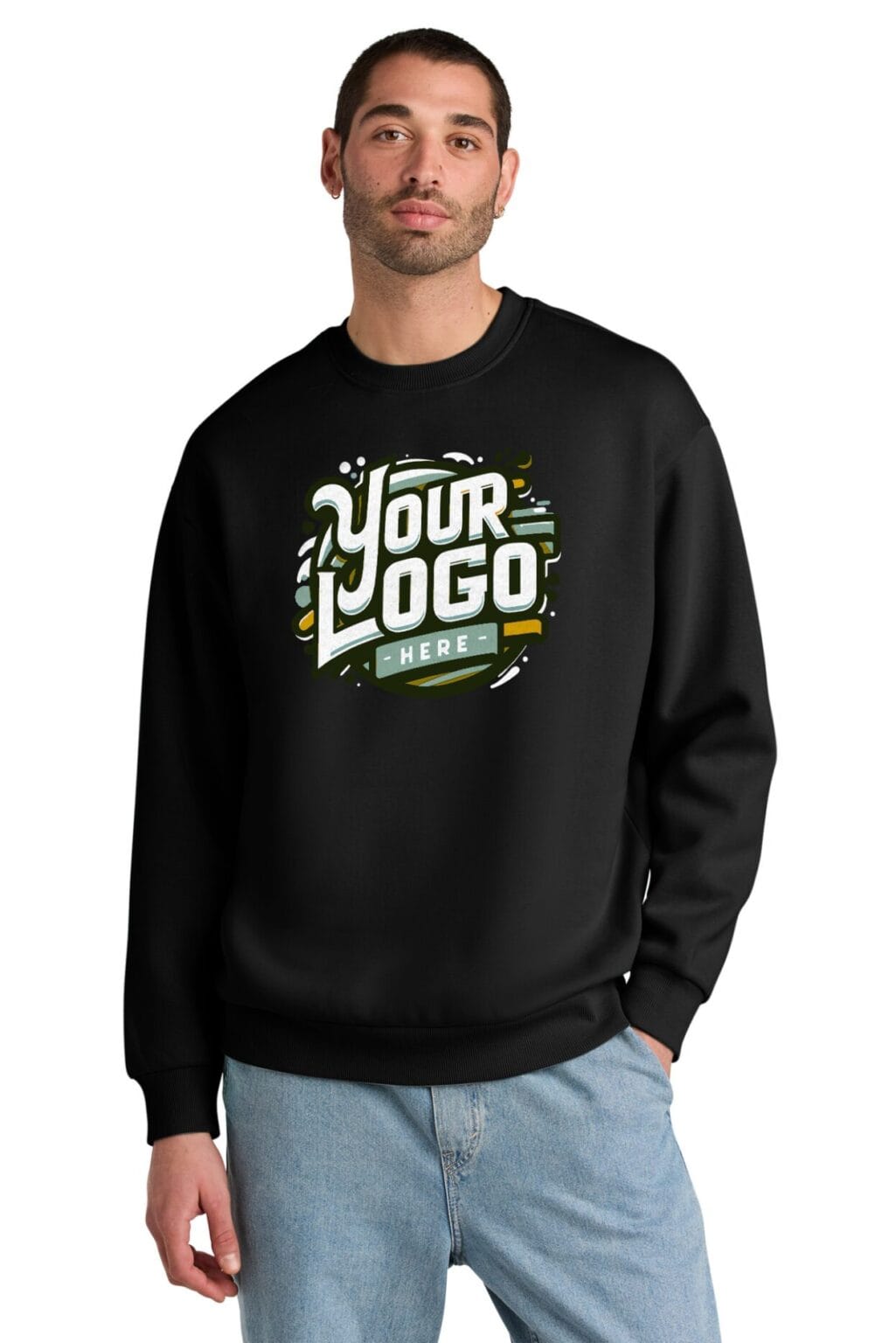 DT6154 - District VIT Heavyweight Fleece Crew - Safari Sun